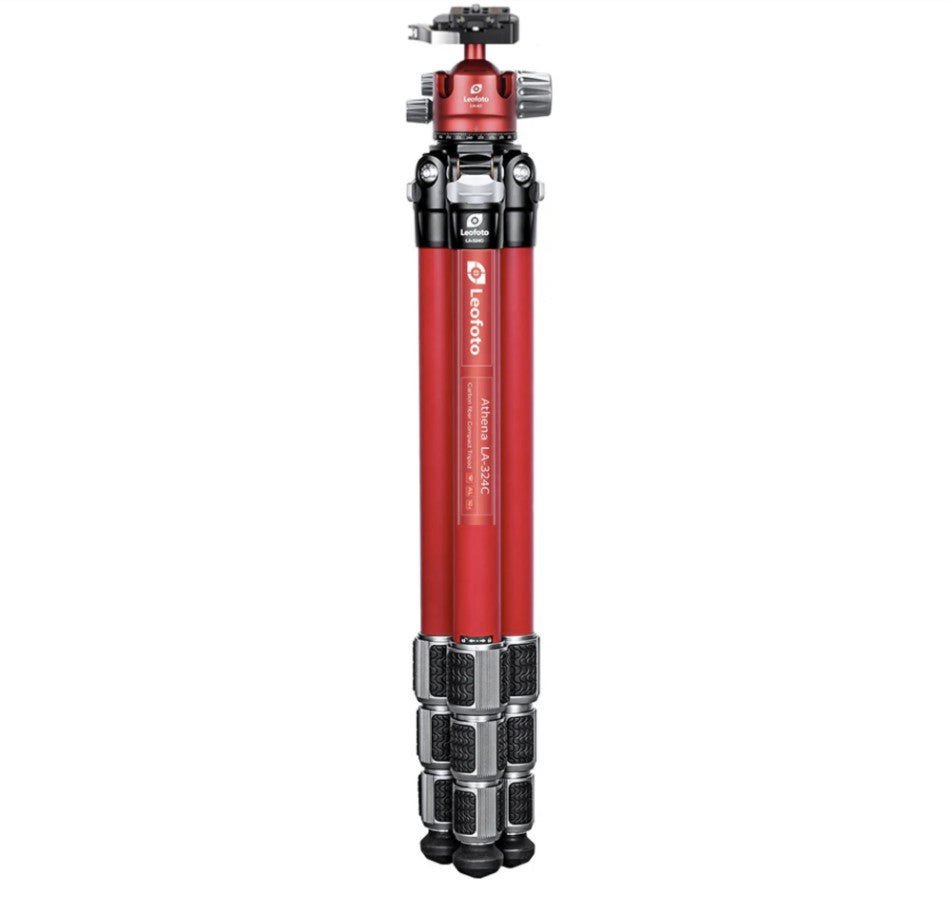 Leofoto LA-324C Athena Tripod with Red LH-40LR Ball Head — Wade's World ...
